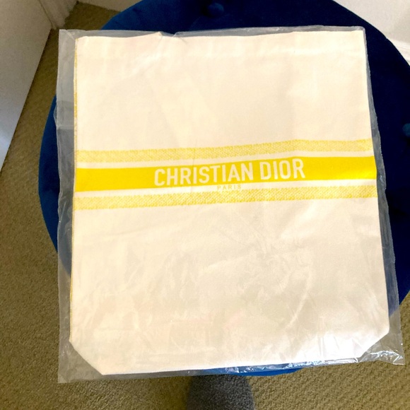 Dior | Bags | Nwt Christian Dior Gwp Yellow Canvas Tote Bag | Poshmark